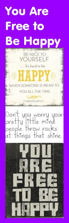 Motivational Bookmark: You Are Free to Be Happy | Infographic A Day