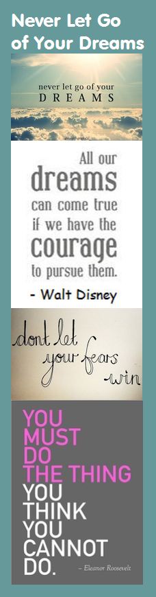 Motivational Bookmark: Never Let Go of Your Dreams | Infographic A Day